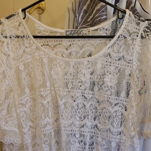 Chloe K | Tops | Lace Overshirt | Poshmark